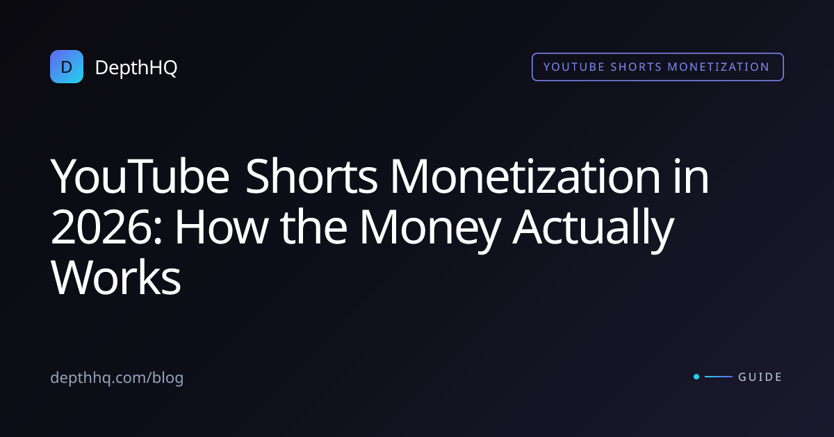 YouTube Shorts Monetization in 2026: How the Money Actually Works | DepthHQ